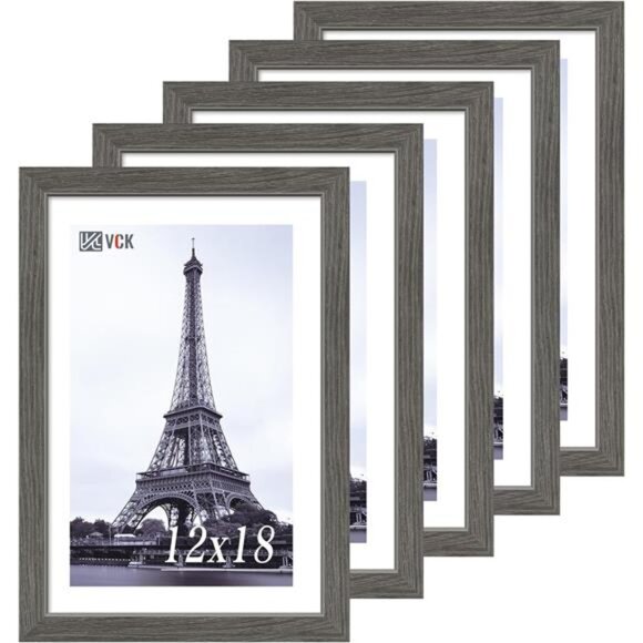 Wall Decor | New 12x18 Frame Set Of 5 Gray Solid Wood Poster Picture ...
